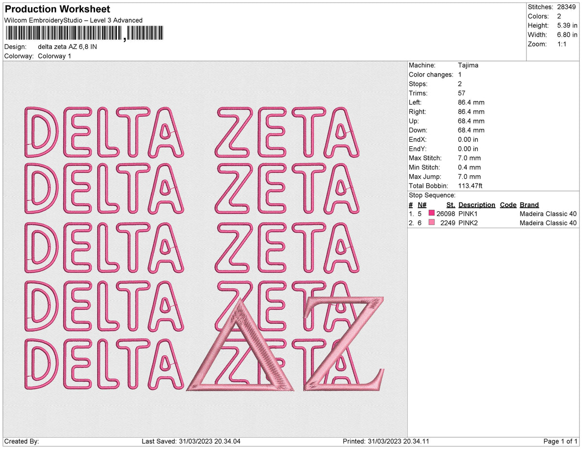 delta zeta AZ – embroiderystores