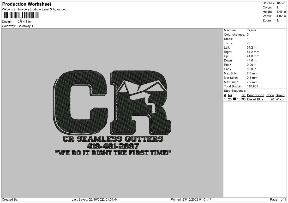 CR Embroidery File 6 sizes – embroiderystores