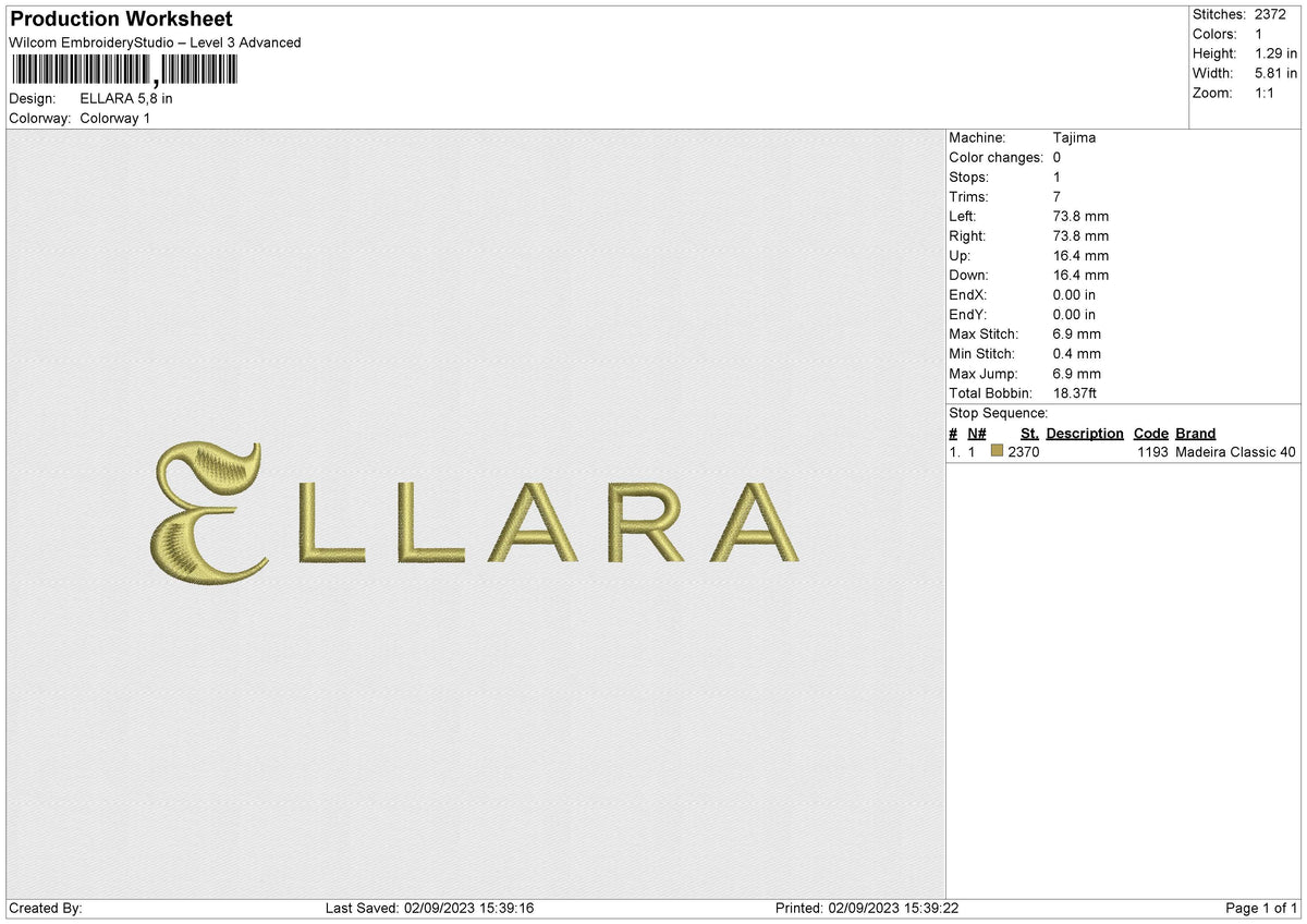 ELLARA Embroidery File 6 size – embroiderystores
