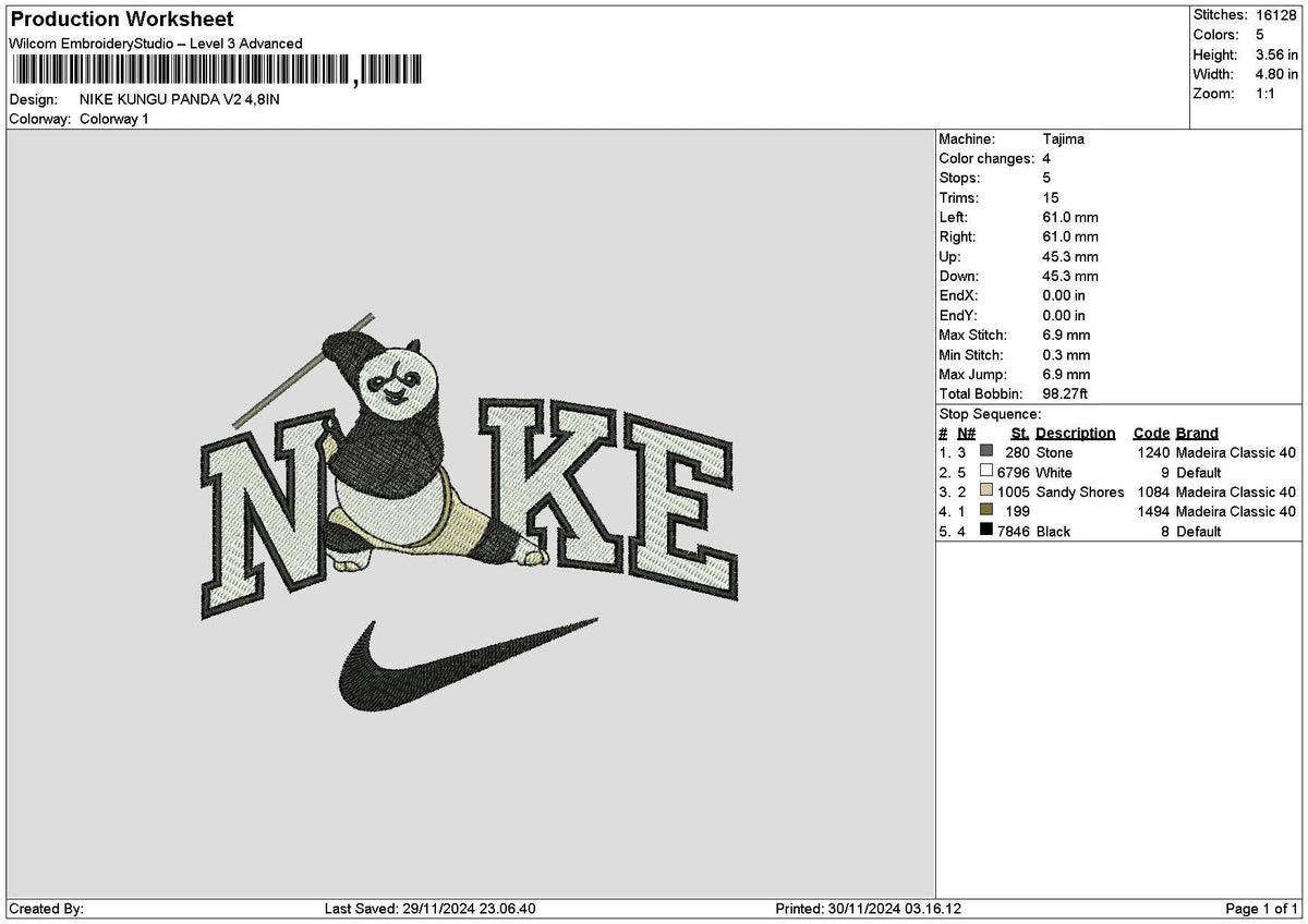 Nike Panda 01 Embroidery File 6 sizes – embroiderystores