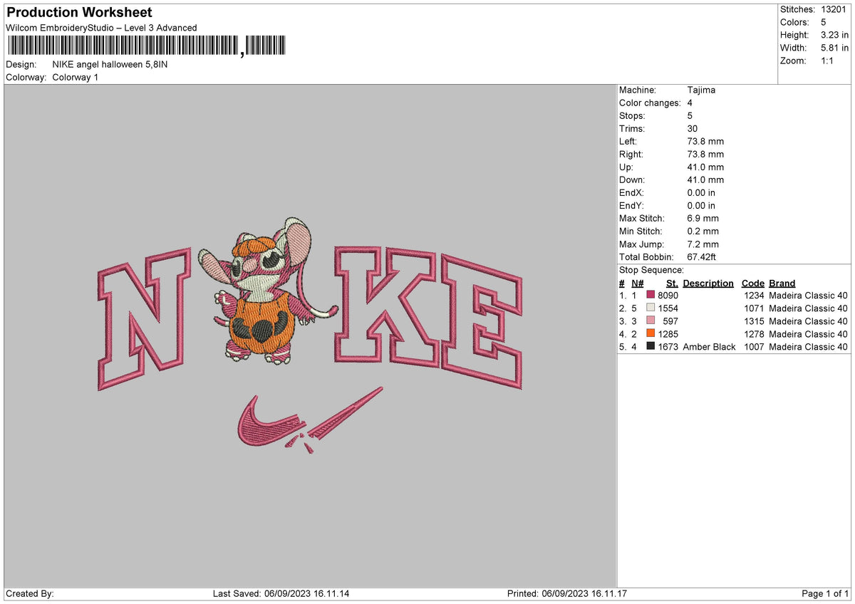 Nike Angel Spooky Embroidery File 6 sizes – embroiderystores