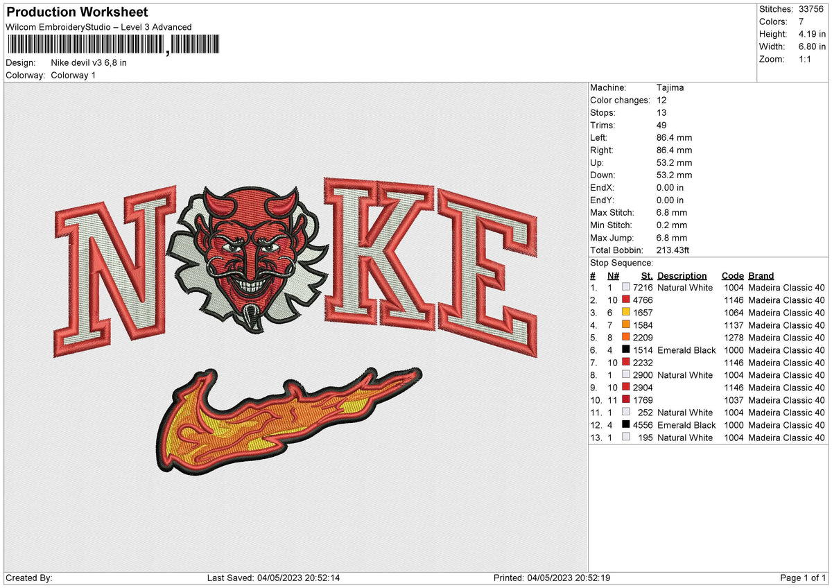 Nike devil v3 Embroidery – embroiderystores