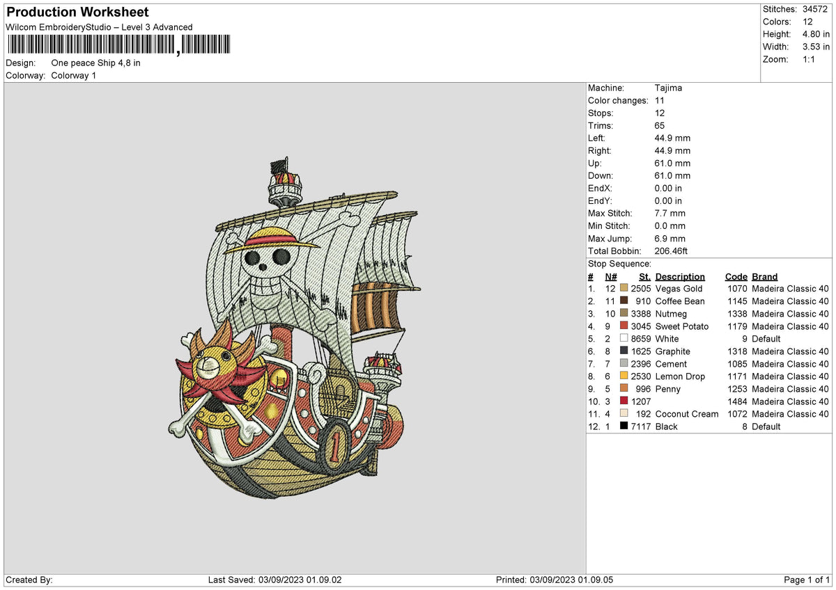 Op Ship Embroidery File 6 sizes – embroiderystores