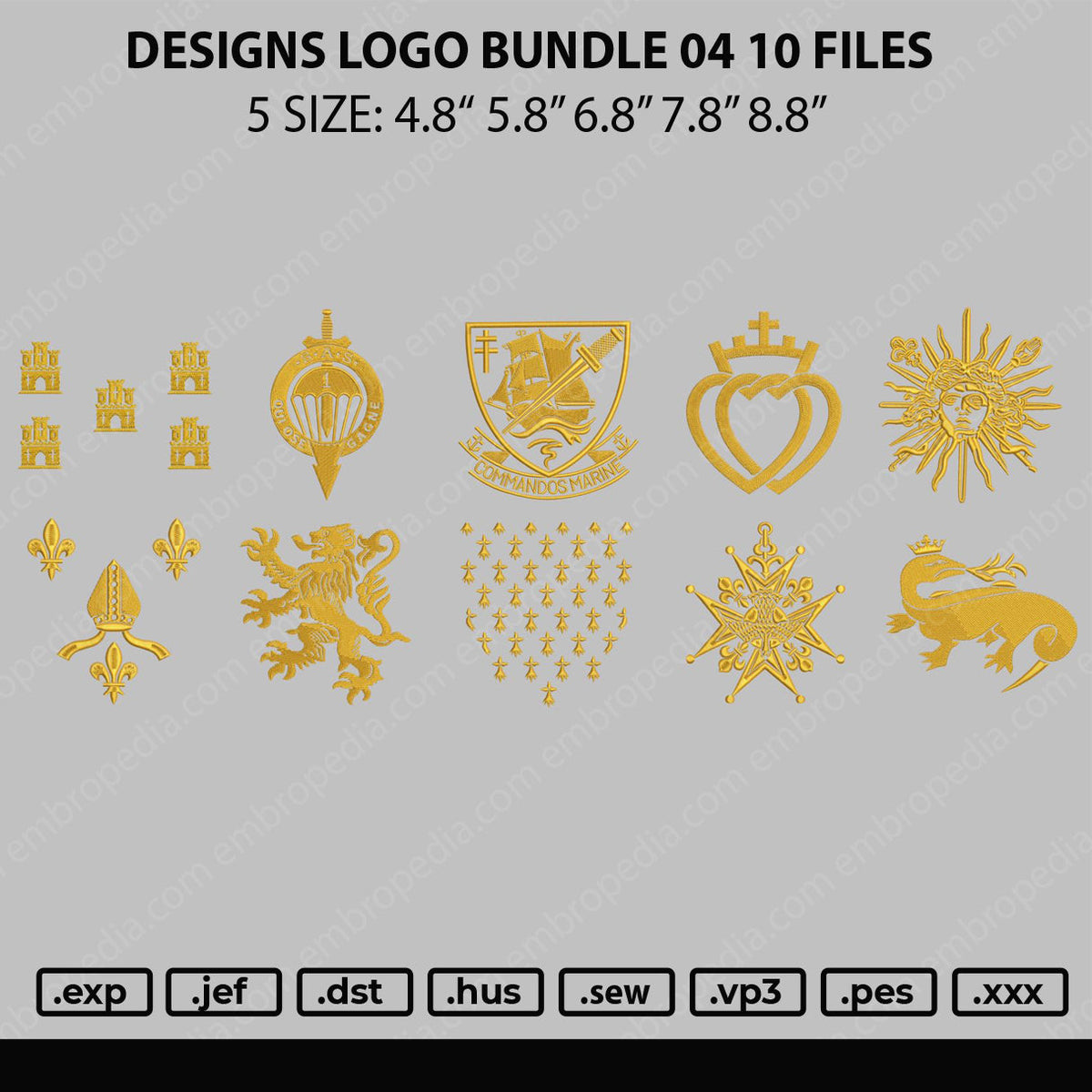 Designs Logo Bundle 04 Embroidery 10 Files – embroiderystores