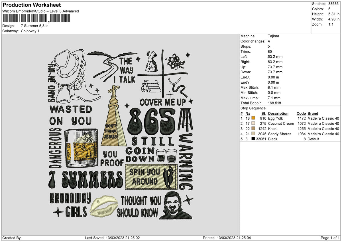 summer Embro Embroidery File 6 sizes – embroiderystores