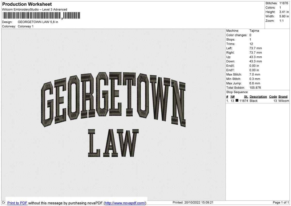 GEORGETOWN LAW Embroidery – embroiderystores