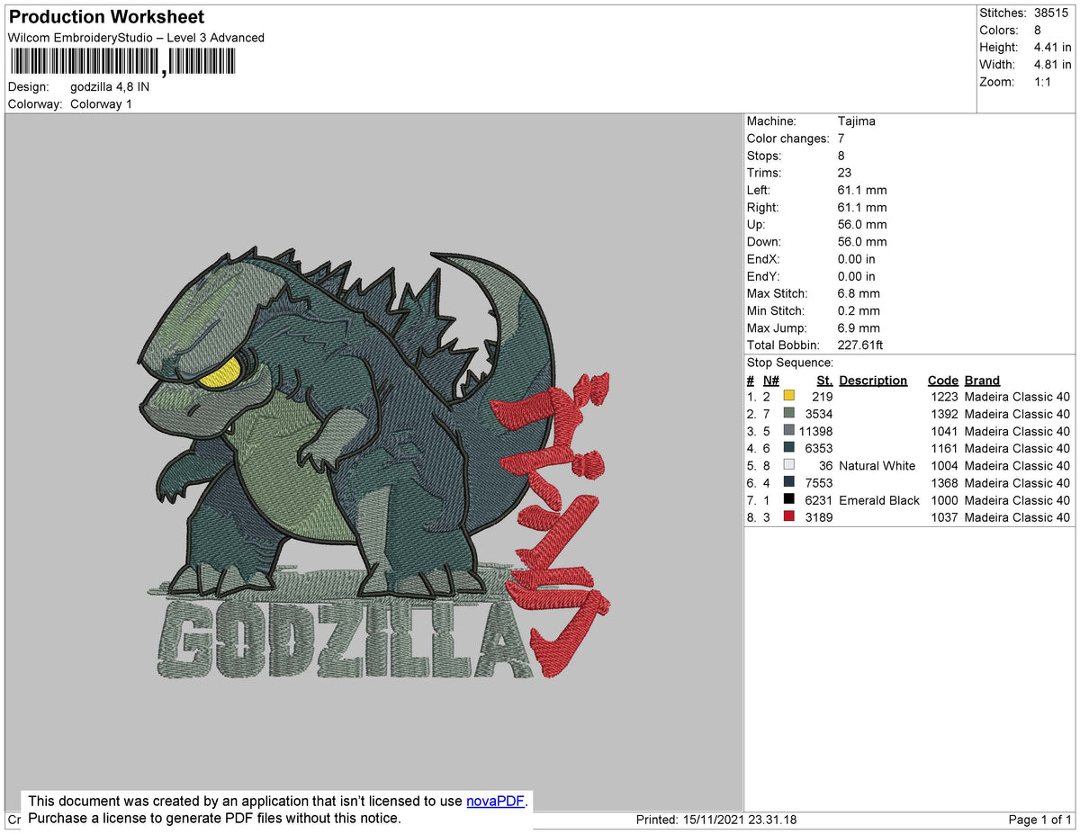 Godzilla Embroidery – embroiderystores