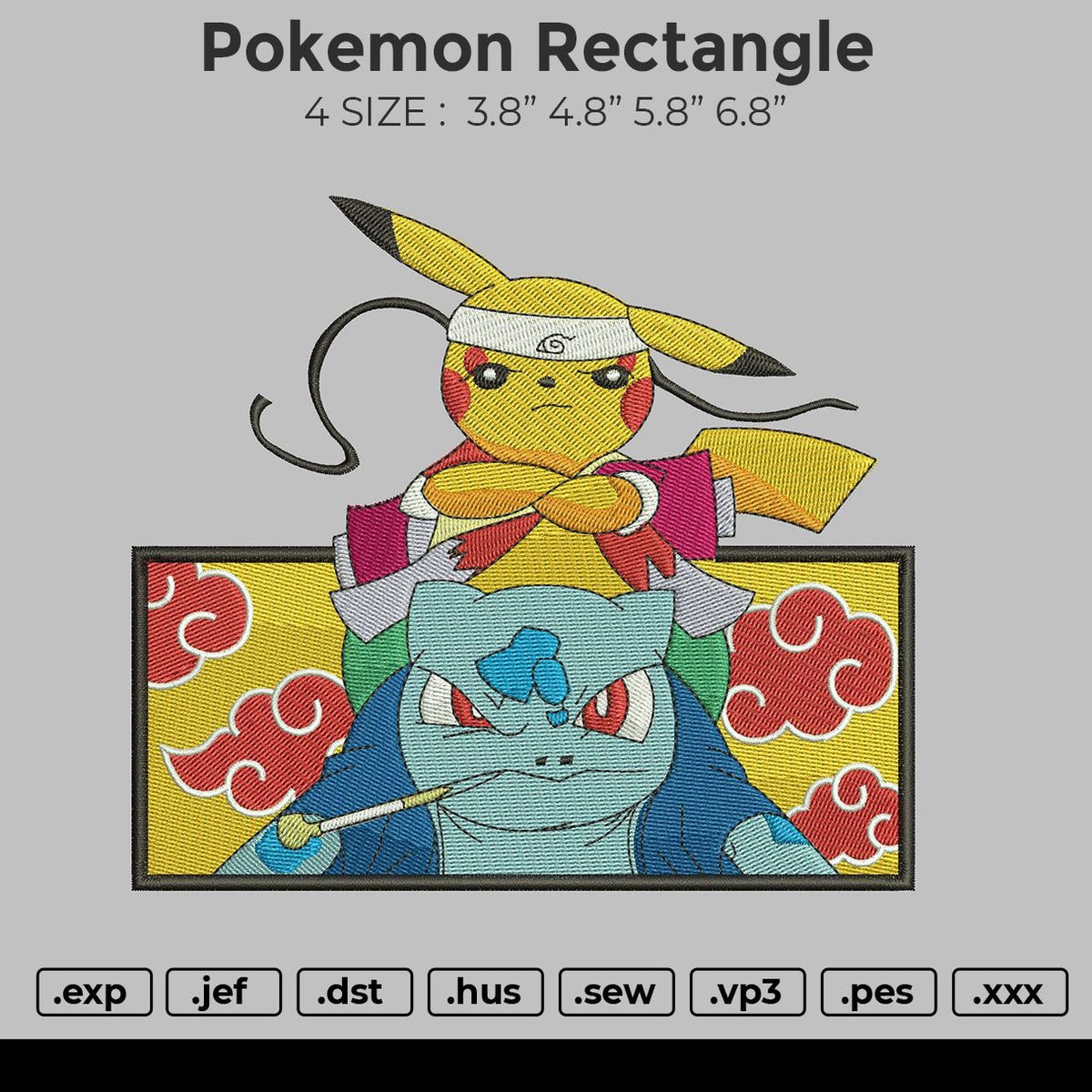 Pokemon Rectangle Embroidery – embroiderystores