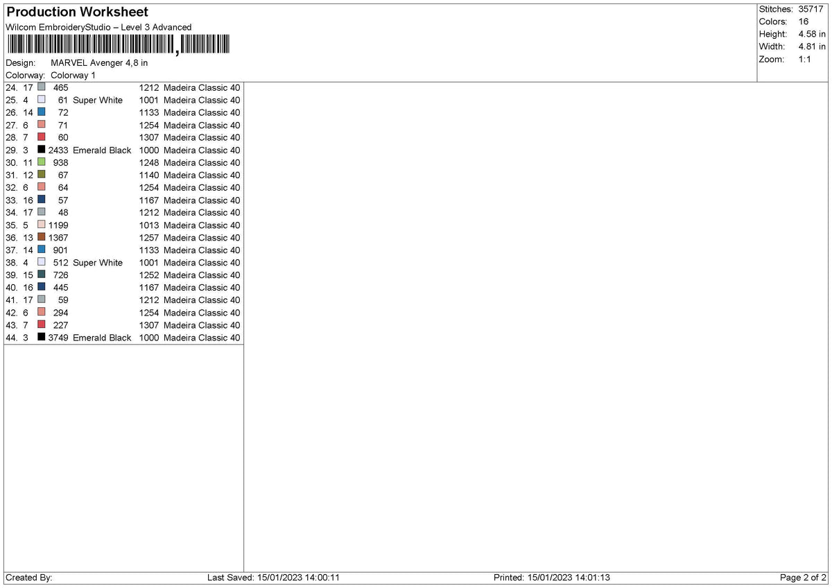 M Avenger Txt Embroidery File 6 sizes – embroiderystores