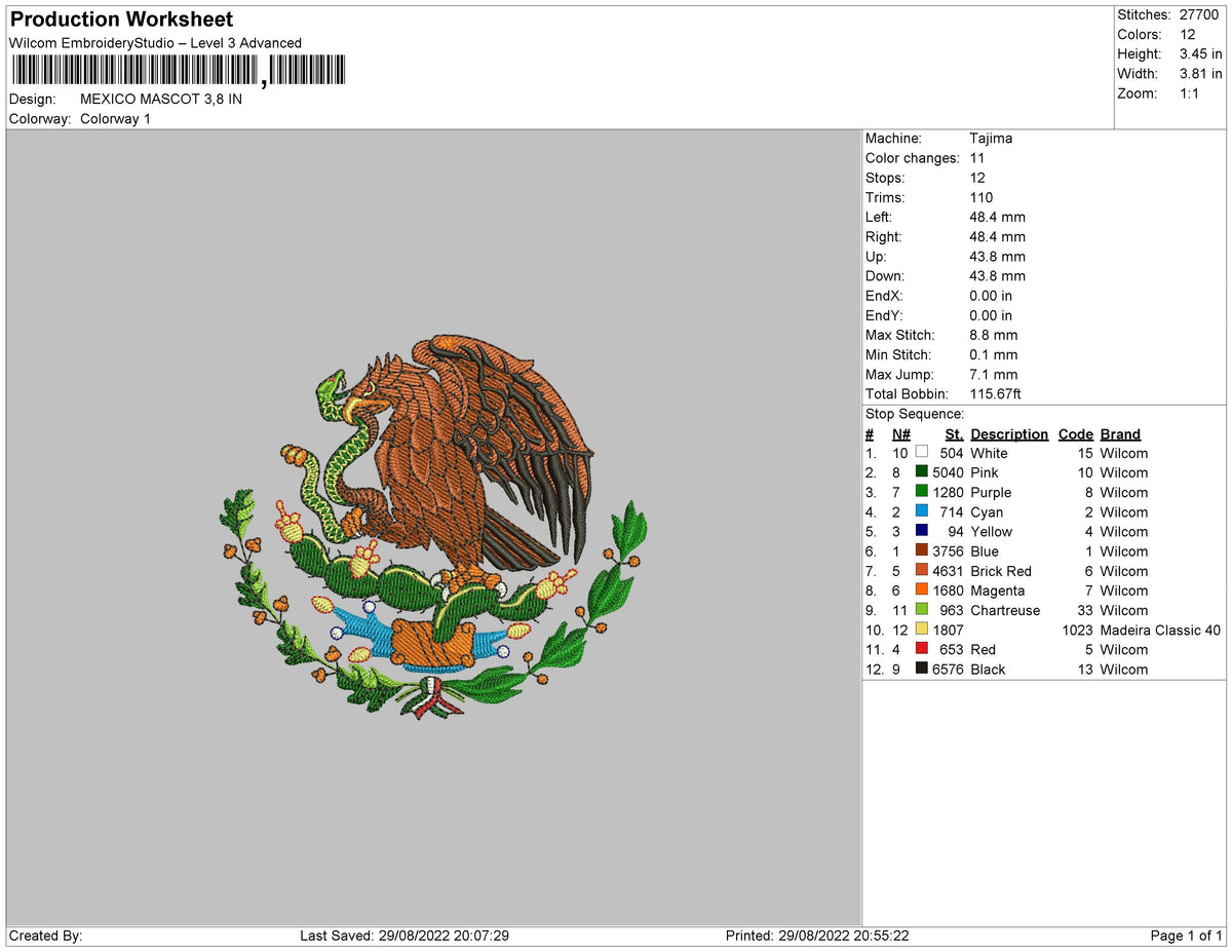 Mexico Mascot – embroiderystores