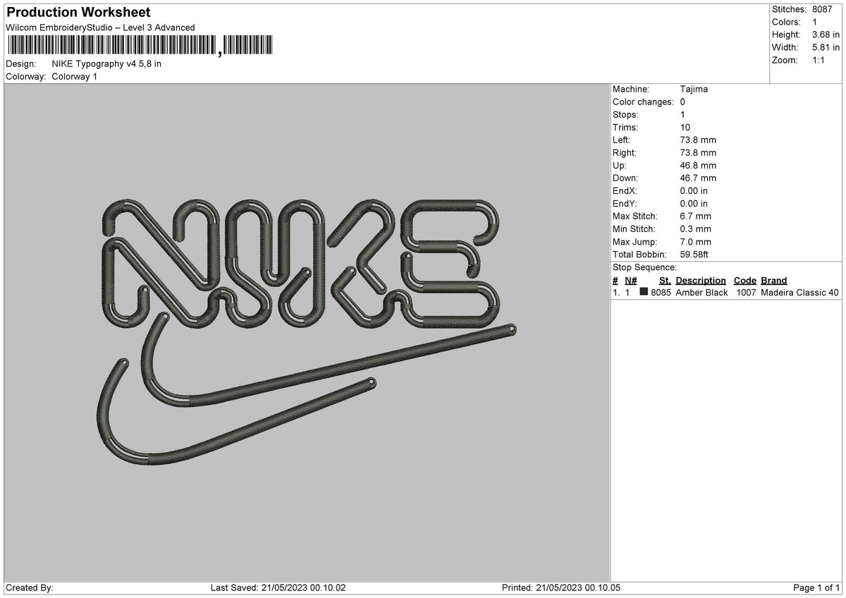 Nike Typography V4 Embroidery File 6 sizes – embroiderystores
