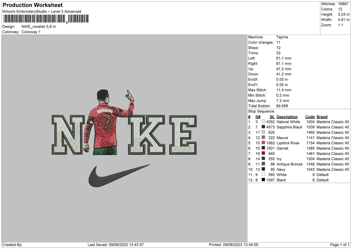 Nike Ronaldo Embroidery File 6 sizes – embroiderystores