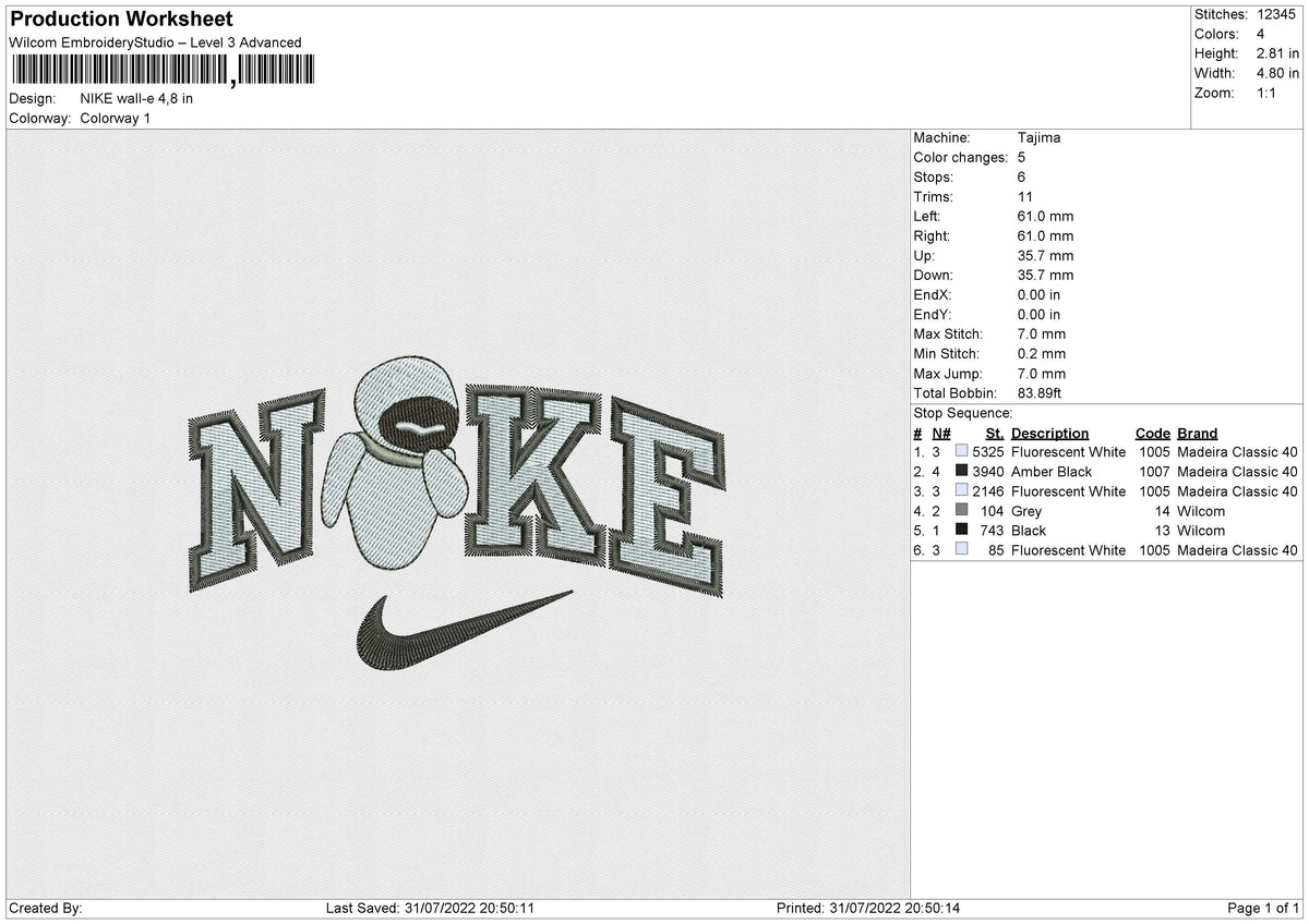 Nike Wall E – embroiderystores