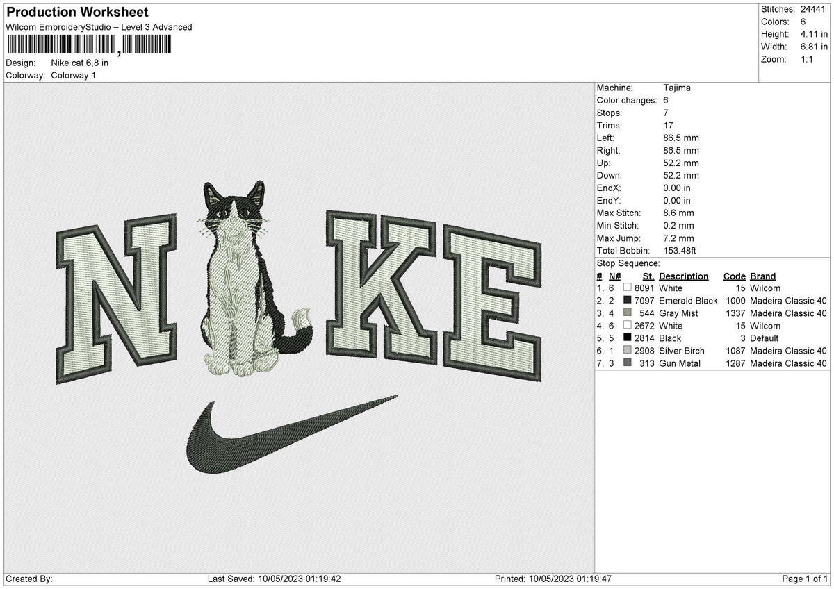 Nike cat v8 – embroiderystores
