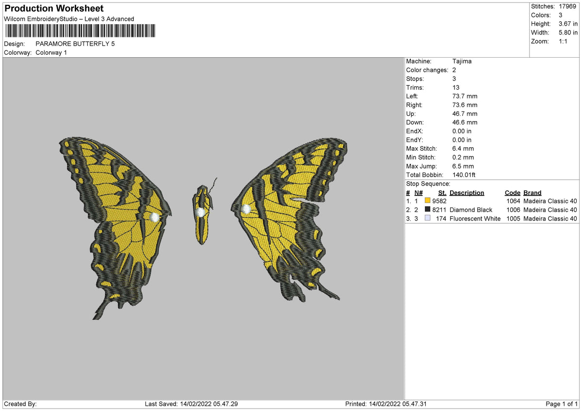 Paramore Butterfly Embroidery – embroiderystores