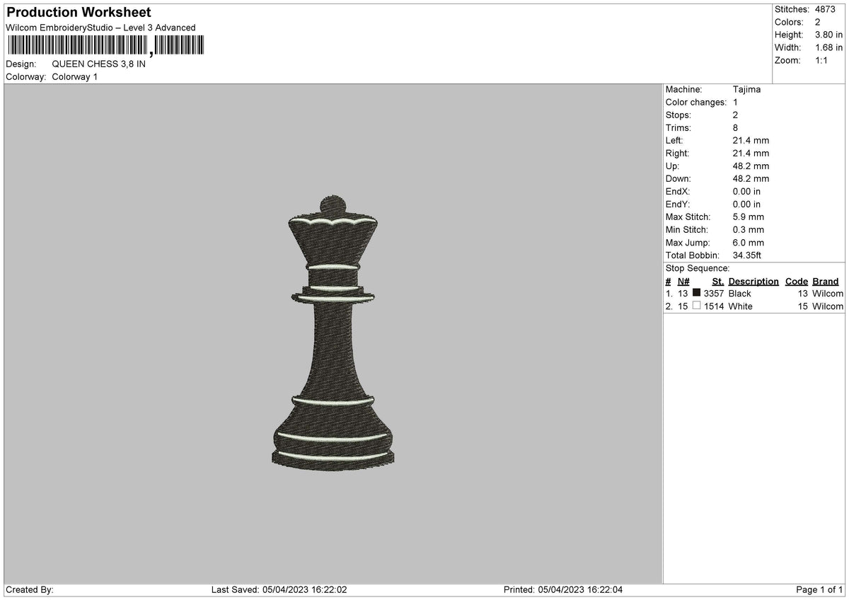 Queen Chess Embroidery – embroiderystores