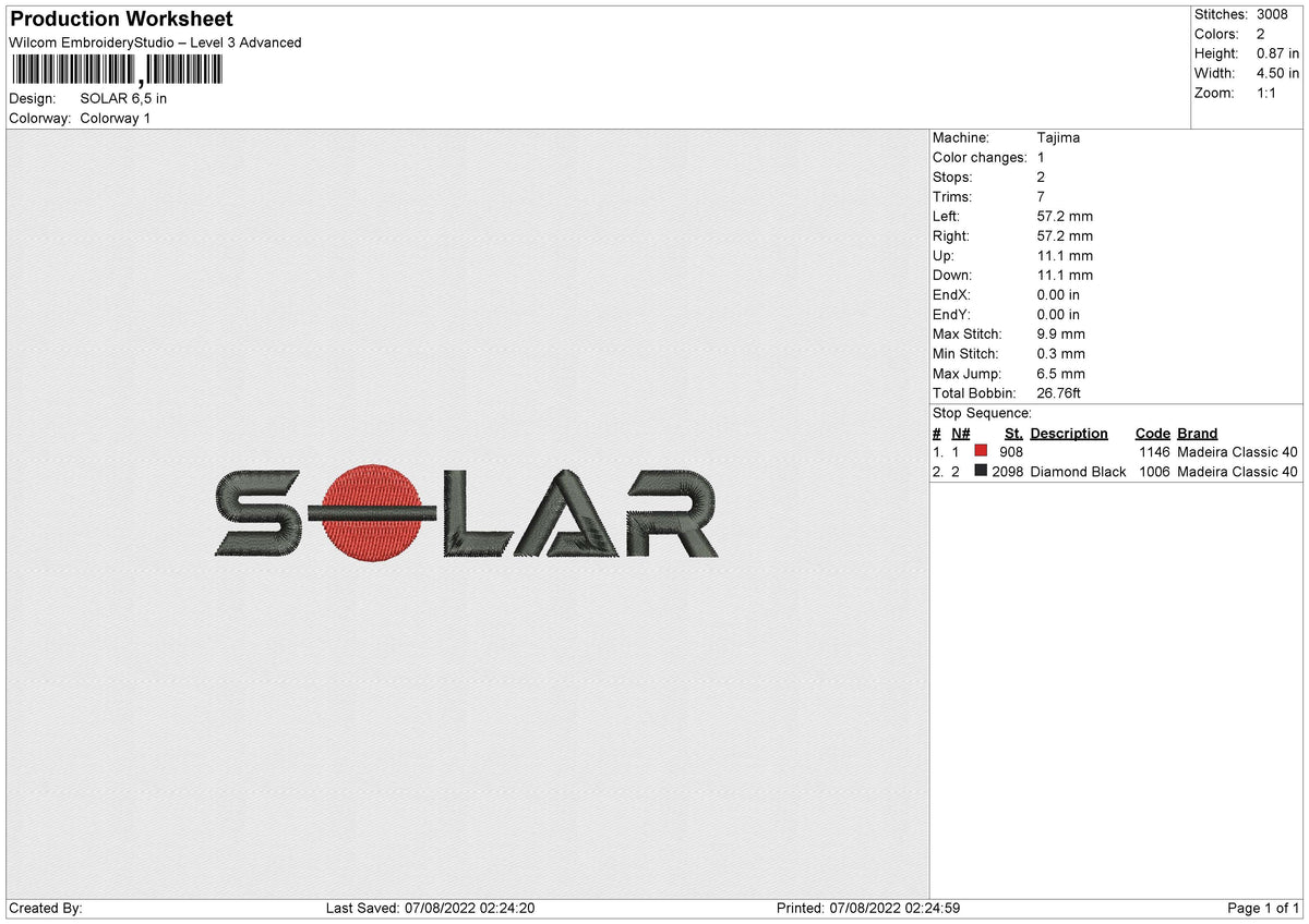 SOLAR v2 Embroidery – embroiderystores
