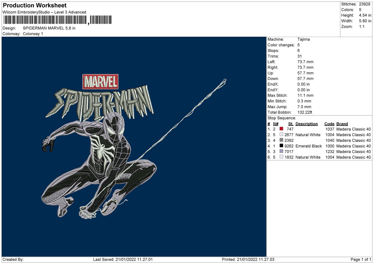 Spiderman marvel Embroidery – embroiderystores