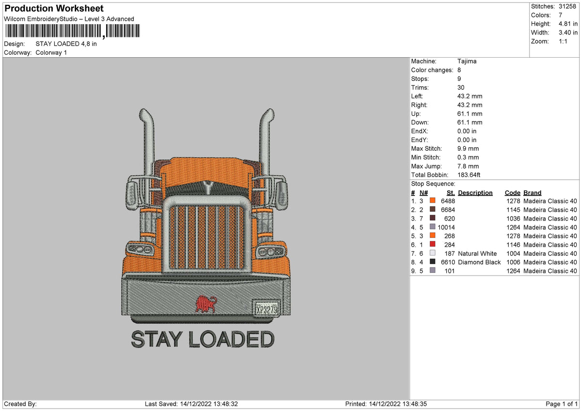 Stay Loaded Embroidery File 6 sizes – embroiderystores
