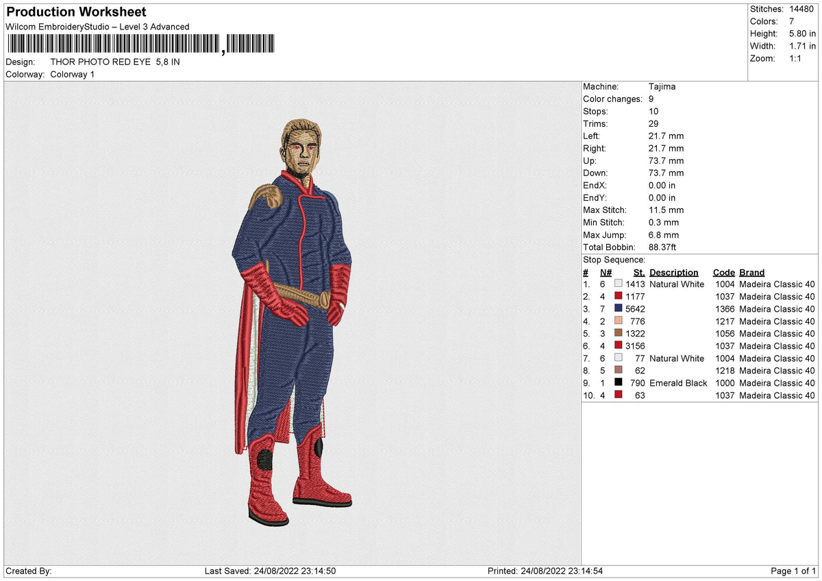 THOR RED EYE Embroidery – embroiderystores