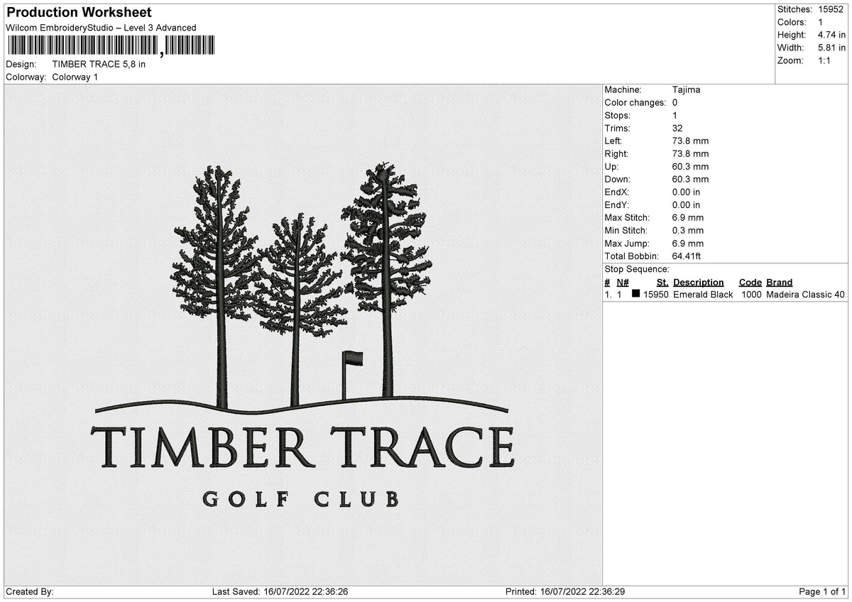 TIMBER TRACE Embroidery – embroiderystores