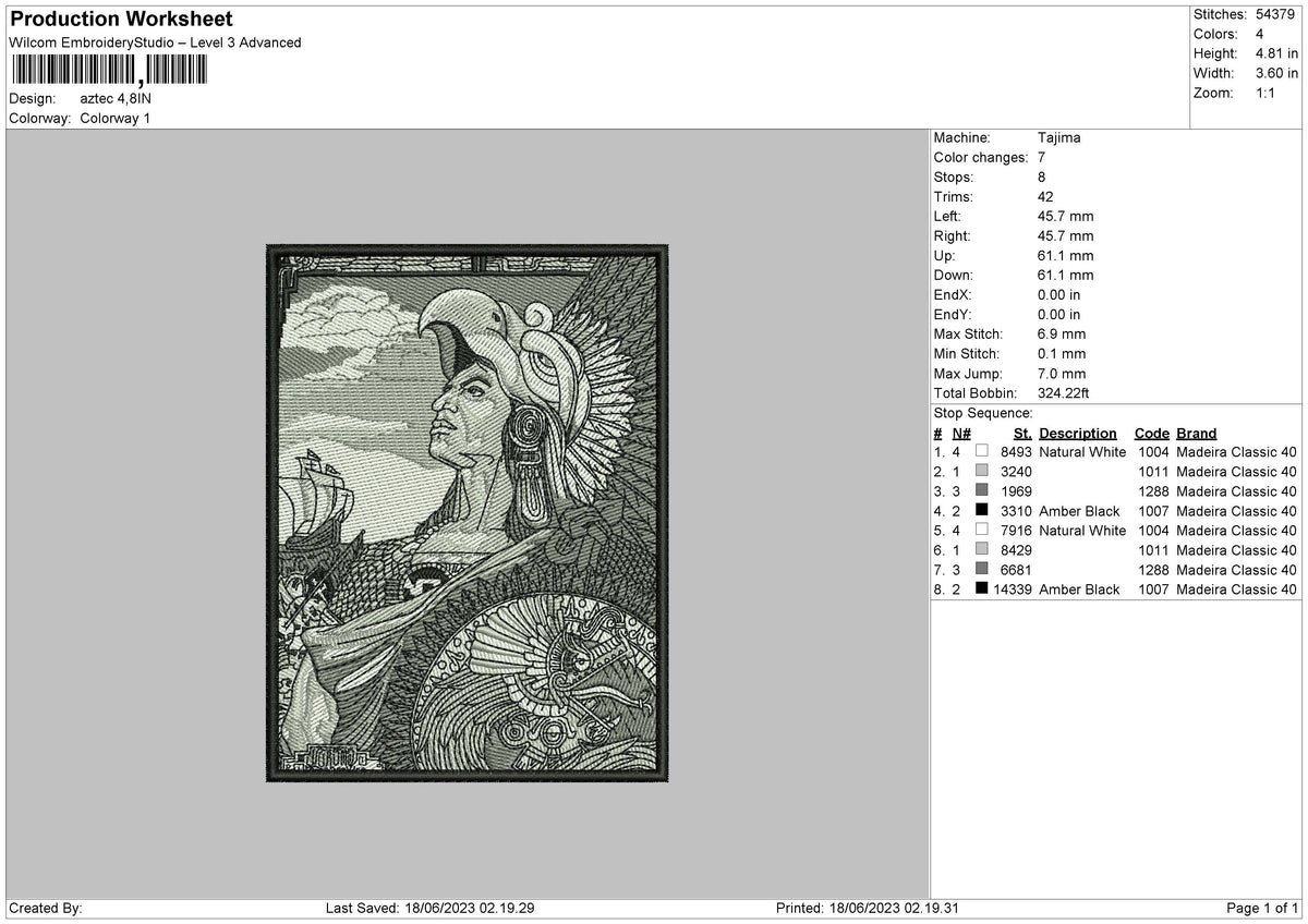 Aztec Embroidery File 6 sizes – embroiderystores