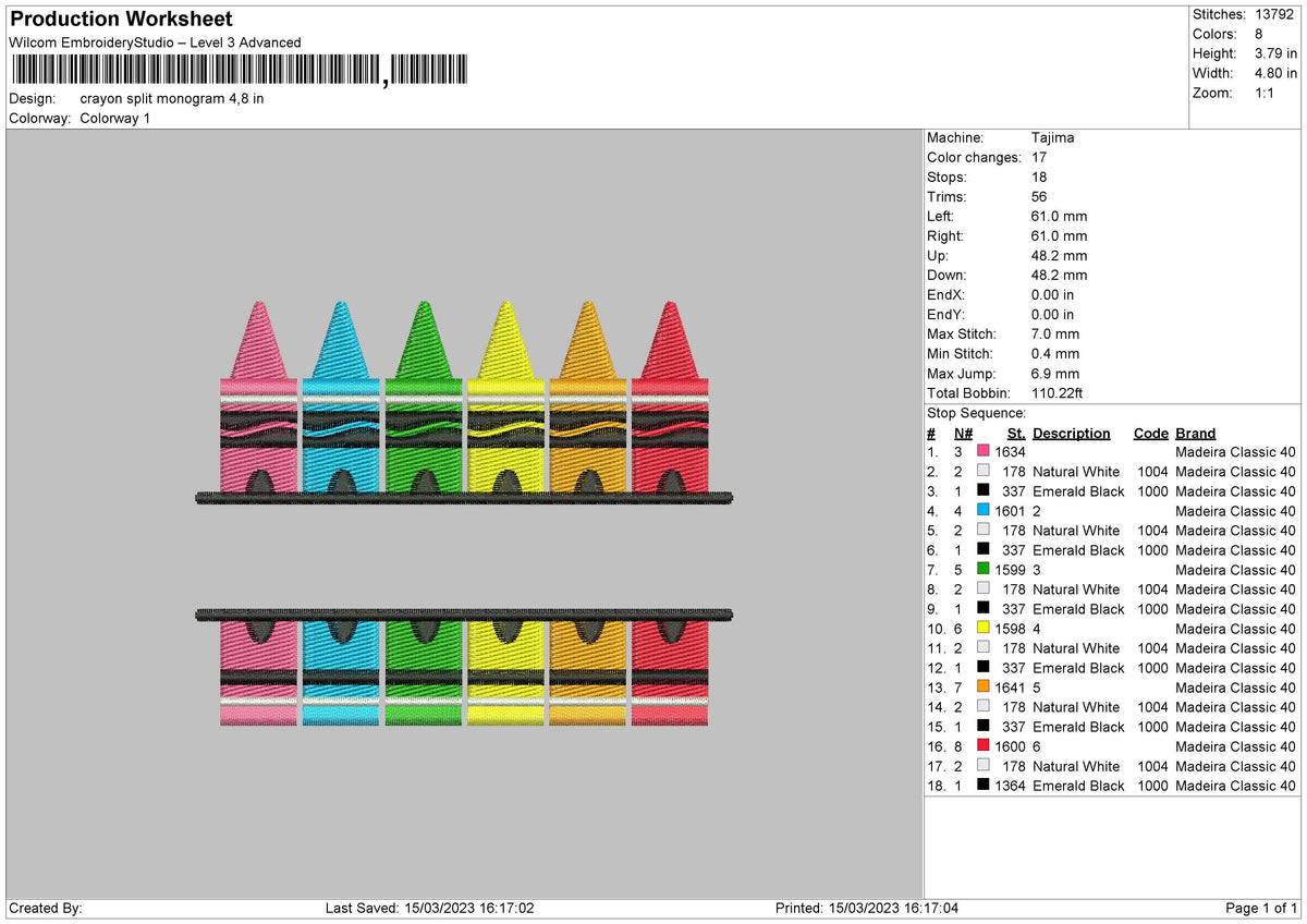 Crayon Monogram Embroidery File 6 sizes – embroiderystores
