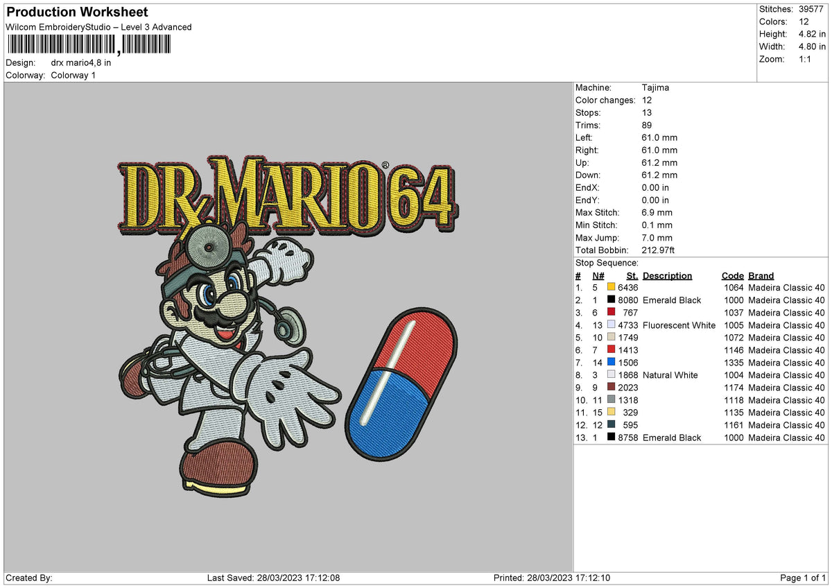 Mario Pill Embroiery – embroiderystores