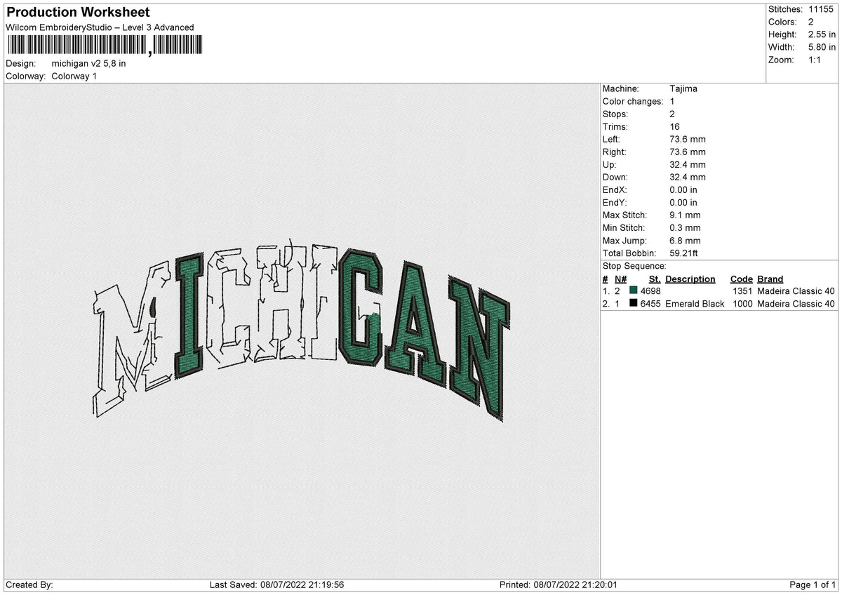 Michigan v2 Embroidery – embroiderystores