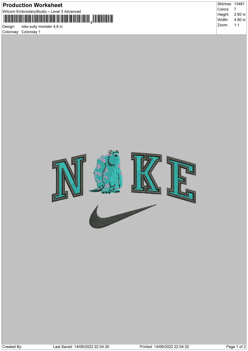 Nike Sulley Monster – embroiderystores