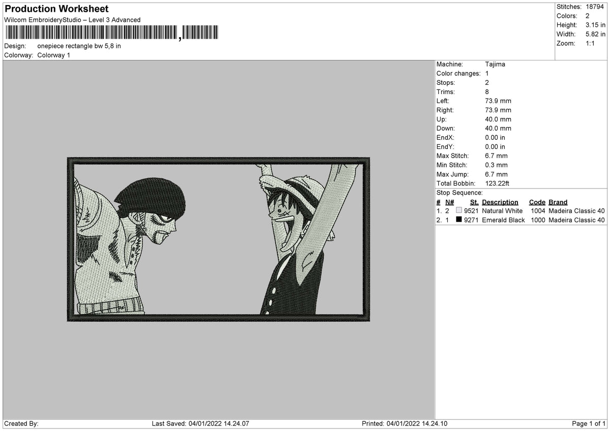 One Piece Rectangle BW – embroiderystores