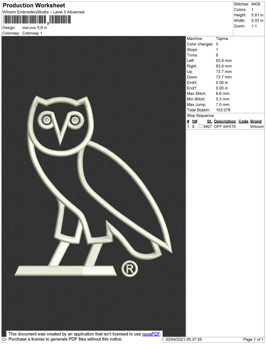 Owl Ovo v2 Embroidery – embroiderystores