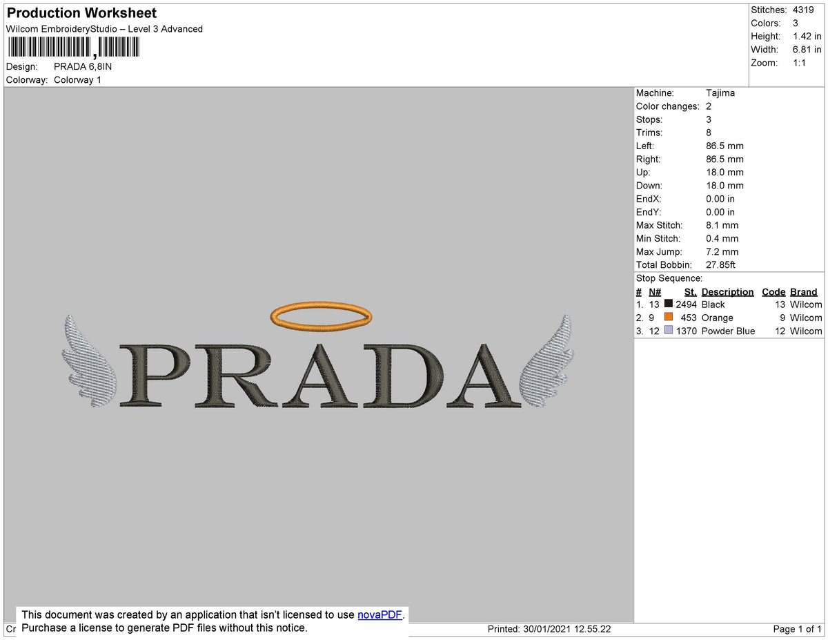 PRADA ANGEL Embroidery – embroiderystores