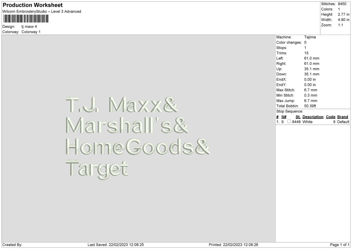 Tj Maxx Embroidery File 6 sizes – embroiderystores